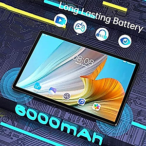 Jakoo HD Tablet, Silver Gray Type C Rechargeable Tablet 8. inch 6000 mAh Rechargeable for Painting US Plug