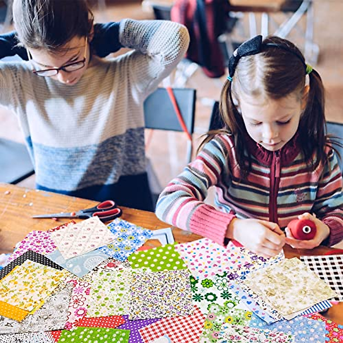 120 Pcs 4'' x 4'' Cotton Craft Fabric Bundle Squares,DIY Sewing Quarters Bundle,Precut Cotton Fabric Bundles for Precut Fabric,Quilting Fabric Bundles,DIY Sewing Quilting Scrapbooking