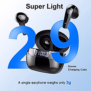 Wireless Earbud, ROMOKE Bluetooth 5.3 Headphones 35H HiFi Sterero Bluetooth Earbud with HD Mic, Dual LED Wireless Earphones Ear buds Sport IP7 Waterproof USB-C Mini Charging Case for Android iOS[2022]