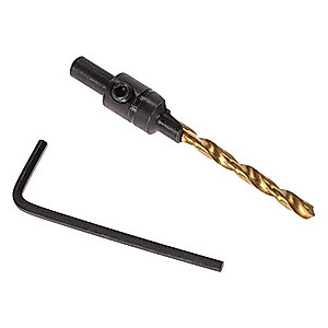 Titanium Coated Wood Countersink Drill Bit Set, 1/4” Round Shank, 6#8#10#12#14 HSS for Screw Pilot Hole Drilling, 5Pcs