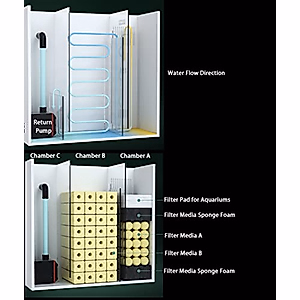 LANDEN 40C 11 Gallon Ultra Clear Glass Rimless Low Iron Aquarium Tank with Rear Filtration Chamber(Return Pump Included) for Salt and Fresh Water,15.8Wx15.8D×15.8H in(40x40x40cm) 6mm Thickness