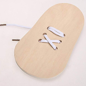 MileHouse Wooden Learn to Tie Your Own Shoes Kits for Kids | Threading Lacing Shoes Training Board Kids Toddler Early Learning Toy