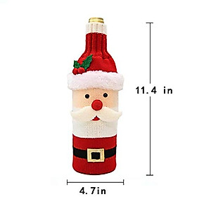 NEILDEN Cute Christmas Sweater Wine Bottle Cover, Handmade Wine Bottle Sweater for Christmas Decorations Cute Christmas Sweater Party Decorations 2pcs