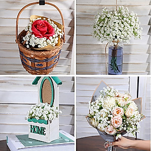 Spirit Up Art Baby Breath Flowers 13" Artificial Bulk White 27Pcs Long Stems for Wreath Wedding DIY Home Garden Party Table Decoration (9 Bunches)