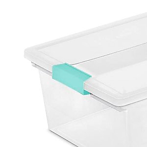 Sterilite Deep Clear Plastic Stackable Storage Container Bin Box Tote with Clear Latching Lid Organizing Solution for Home & Classroom, 12 Pack