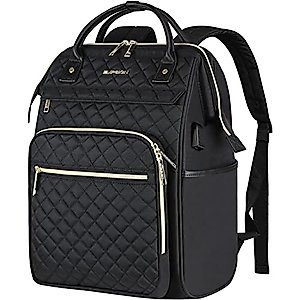 EMPSIGN 17 Inch Laptop Backpack for Women Men Work Laptop Bag Large Capacity with USB Port, Waterproof Purse Backpacks Teacher Nurse Travel Bags Casual Daypacks for School, College, Business, Black