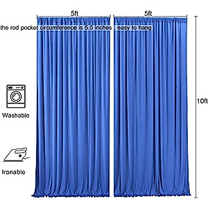 AK TRADING CO. 10 feet x 10 feet Polyester Backdrop Drapes Curtains Panels with Rod Pockets - Wedding Ceremony Party Home Window Decorations - Royal Blue (DRAPE-5x10-ROYAL)