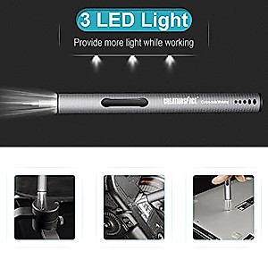 Mini Electric Screwdriver Set, Portable Rechargeable Cordless Power Screwdriver Set with 20 Precision Bits 3 LED Magnetic Repair Automatic Manual Tool Handy for Phone Watch Camera Laptop Toys