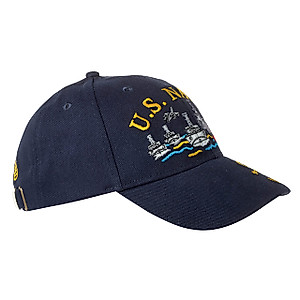 United States Navy USN Ship Fleet by Sea, Air and Land Embroidered Cap Hat - Adjustable Blue