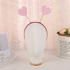 Hosfairy 2Pcs Red Love Heart Shaped Headbands Valentine's Day Hair Hoop Hair Loop Hair Clasp Hair Band Hair Accessories Dress Accessories for Valentine Party Props