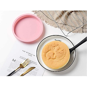 Layer Cake Pan Set, 6 Inch Round Rainbow Cake Pans Silicone Mold, Non-Stick Silicone Cake Bakeware Mold for Rainbow Cake Pizza Vegetable Pancakes (Set of 4)