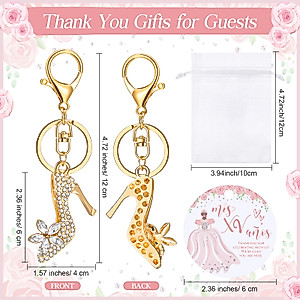 Dunzoom 18 Sets Quinceanera Party Favors for Guests 18 High Heel Shoe Keychains 18 Thank You Cards Small Quinceanera Cards 18 Organza Bags for 15 Birthday Guests Girls Gift Party Favors