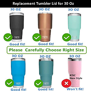 JXJYZLN Replacement Tumbler Lids Spillproof 30 oz, Plastic Splash Resistant Lids Covers Spill Proof Tumbler Lid Cup Covers,Stainless Steel Tumbler Travel Cup Yeti,Ozark Trails (Yizhiling Trading)