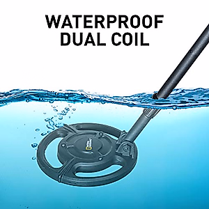 NATIONAL GEOGRAPHIC Junior Metal Detector - Adjustable Metal Detector for Kids with 7.5" Waterproof Dual Coil, Lightweight Design Great for Treasure Hunting Beginners