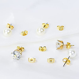 18K Gold Plated Earring Backs 20pcs Gold Earring Backs Replacements Hypoallergenic Secure Earring Backs for Studs Hooks Earrings