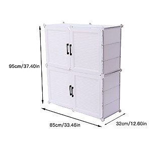 6 Layers 24 Pairs Portable Shoe Rack DIY Shoe Storage Shelf Organizers Cabinet with Doors White Shoe Organizer for Entryway Shoe