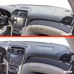 DashSkin Molded Dash Cover Cap Compatible with 2004-2008 Acura TL in Black - Easy Cracked Vinyl Dashboard Fix