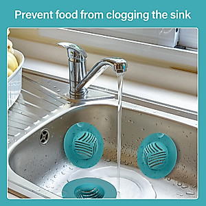 4Pcs Shower Drain Hair Catcher Bathtub Drain Cover, Drain Protectors Silicone TPR Hair Catcher for Bathroom Bathtub and Kitchen