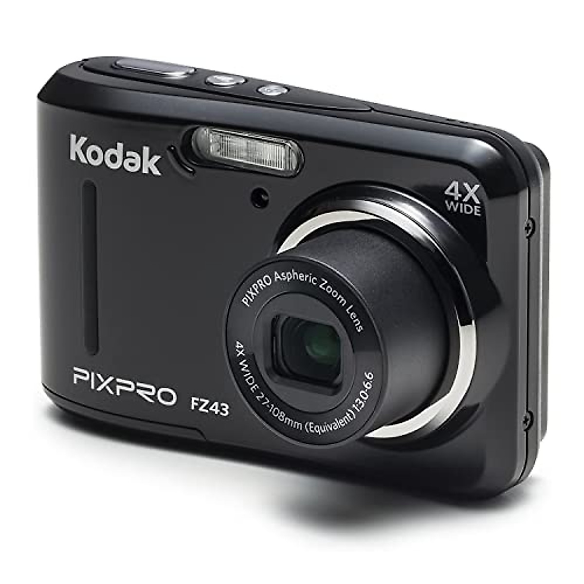 Kodak PIXPRO FZ45 Friendly Zoom Digital Camera (Black) Bundle with 32GB SD Memory Card, Camera Accessory Kit, and AAA Batteries (4-Pack) (4 Items)