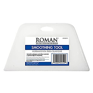ROMAN’s Wallpaper Smoothing Tool for Home Improvement, Wallpaper Smoother for Installation, 7.75-Inch Wide, Plastic, White