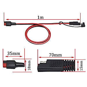 HCFeng 12AWG SAE to an-der-Son Cable Solar to SAE Extension Adapter with 1 SAE Polarity Reverse Solar Power Connector Kits for Go-al/Ze-ro Ye-ti/Su-ao-ki/Solar Generator [2Ft/60cm]