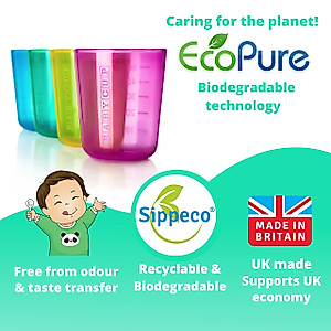 Babycup First Cups Open Baby Cup for Sipping, Baby Weaning Cup, Toddler Trainer Cup, Mini Size, Open Cup for Babies Weaning and Baby Led Weaning, 50ml Baby Cups 4m+, Fully Recyclable (4pk Yellow)