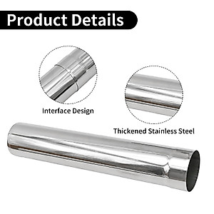 Hoypeyfiy 2.36'' Stove Pipe, 2PCS Lengthen Straight Chimney, Stainless Steel Flue for Stove Exhaust
