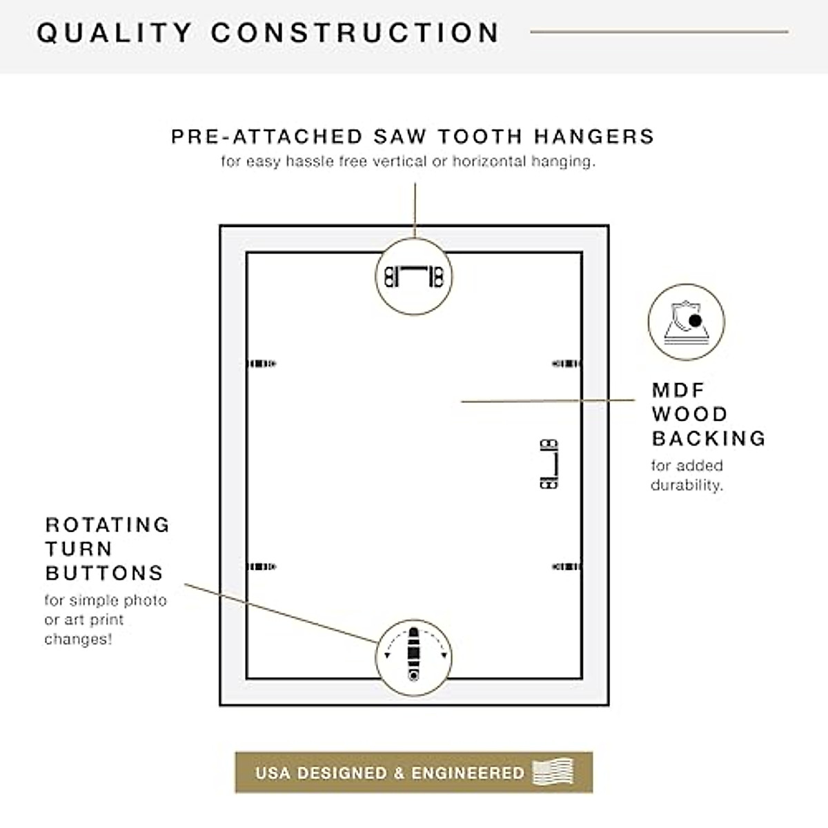 MCS Studio Gallery 11x14 Picture Frame Gray Woodgrain Shatter Resistant Glass, Rectangle Photo Frame for Photos, Posters & Art Prints (1-Pack)