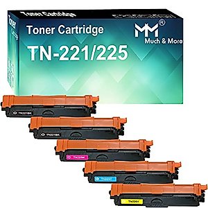 MM MUCH & MORE Compatible Toner Cartridge Replacement for Brother TN-221 TN-225 TN221 TN225 use with HL-3140CW HL-3170CDW HL-3180CDW MFC-9130CW MFC-9330CDW MFC-9340CDW Printer (5-Pack, 2X B+C+M+Y)