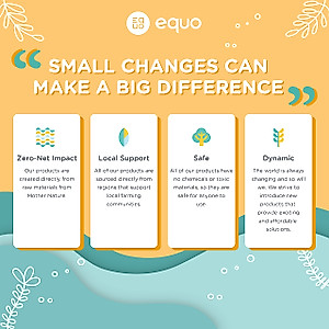 EQUO Limited Edition Coconut and Sugarcane Drinking Straws, Biodegradable and Plastic-Free, Combo Pack of 100, Standard