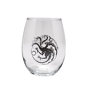 Game of Thrones Collectible Wine Glass Set (House Stark & House Targaryen)