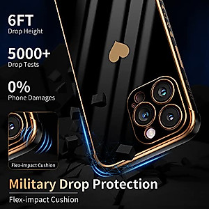 Jmltech Designed for iPhone 14 Pro Max Case Silicone for Women Girls Cute Design Soft Silicone Camera Protection Protective Lovely Heart Phone Cases for iPhone 14 Pro Max 6.7" (Black)