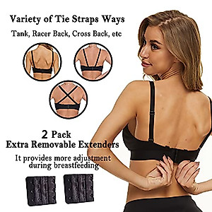 Pumping Bra Hands Free Pumping Bra Nursing Bra, Breast Pumping Nursing Bra, Adjustable Wireless Comfortable Breastfeeding Bra Fits Breast Pumps, Small-XX-Large (Black, Large)