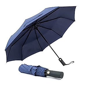 LFLFWY Windproof Umbrella - Compact Travel Umbrella with Anti-Rebound Design, Automatic Open and Close, Folding Umbrella for Men and Women