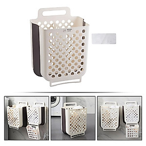 Amosfun Foldable Laundry Basket Space Saving Hamper Wall Mount Laundry Basket Kitchen Onion Potato Storage Basket 14 x 11 Inch