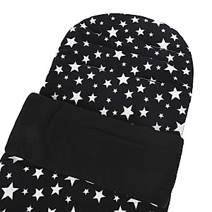 Winter Warm Bunting Bags Universal Baby Infant Stroller Sleeping Bag Windproof Thermal Thick Fleece Lining Toddler Footmuff Anti-Kicking Sleeping Nest Stroller Blanket Cover 0-3 Yrs (Black Stars)