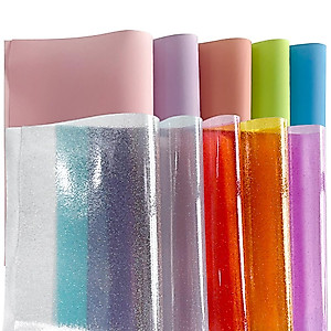 ONEART | Clear A4 Candy Color Jelly Vinyl Sheets, 10 Pcs Solid Transparent Vinyl Fabric for Earrings Bows Crafts