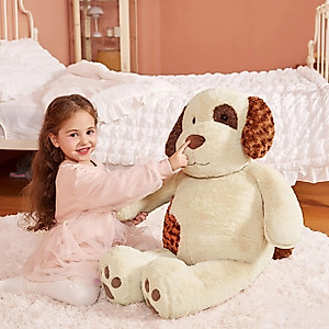 IKASA Giant Dog Labrador Stuffed Animal Plush Toys,Puppy Soft Toy Large Cute Huge Jumbo Big Size Plushie,Gifts for Kids (30 inches, Light Brown)