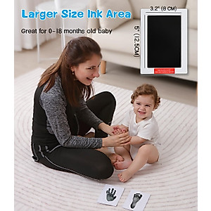 Zemiu Baby Handprint and Footprint XL Size Kit,2 Pcs Baby Handprint Ink Pads with Clean-Touch & 6 Imprint Cards Safe for Baby Keepsake,Pet Paw Print