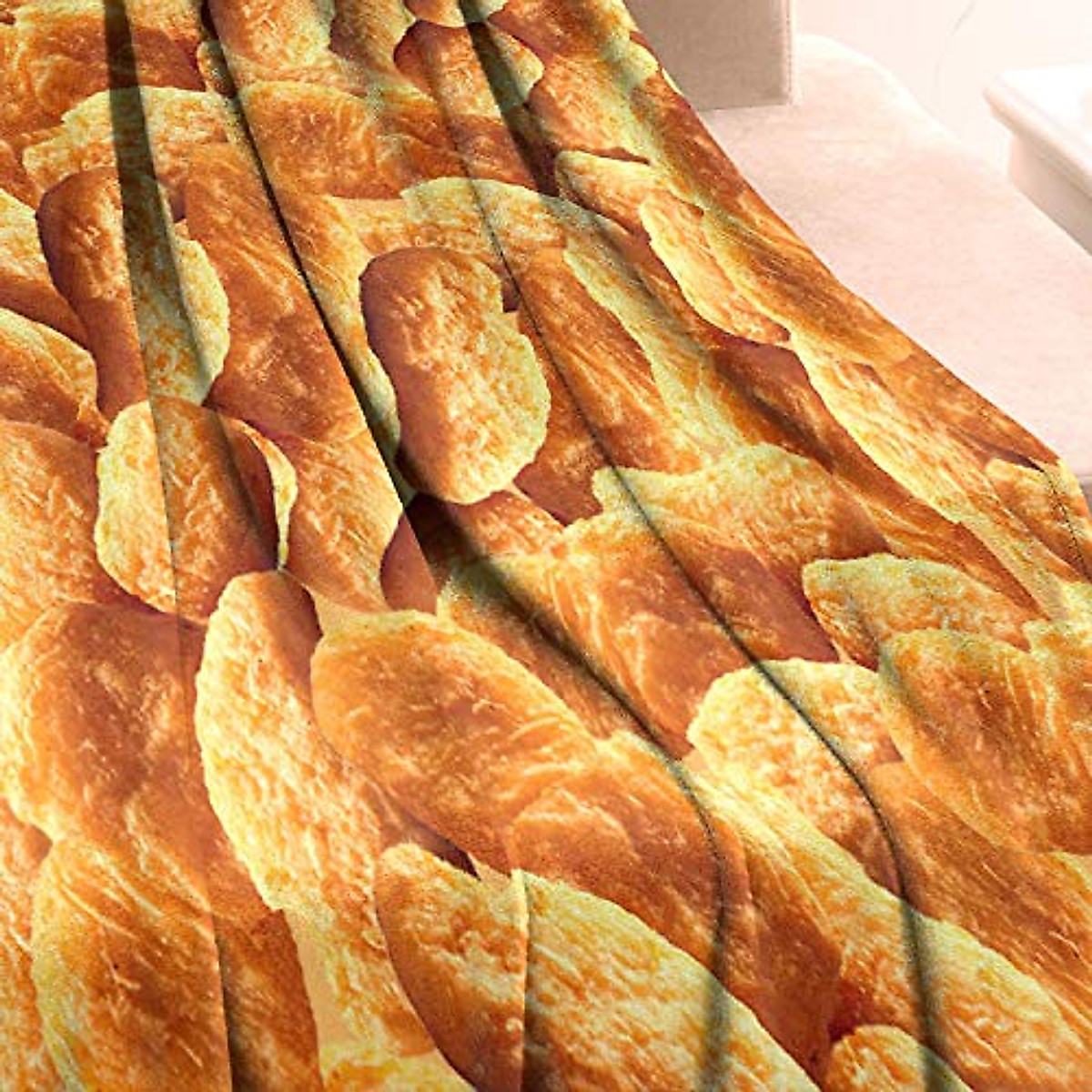 Chicken Nuggets Throw Blanket for Teens Boys Girls and Adults Soft Warm Cozy Funny Food Midweight Flannel Blankets for Couch Sofa Bed Camping Travel Home Decor 50" X 60"