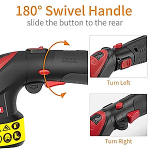 Magic Zaker Cordless Grass Shear & Hedge Trimmer - 7.2V Electric Shrub Trimmer 2-in-1 Handheld Hedge Cutter/ Grass Trimmer/ Hedge Clipper with Rechargeable Battery and Charger