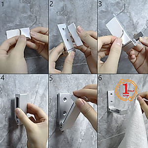 Linkidea Foldable Wall Mounted Coat Hooks, 4 Pack Aluminum Alloy Retractable Headphones Holder, Self Adhesive Robe Hat Towel Keys Bags Hanger for Home, Silver