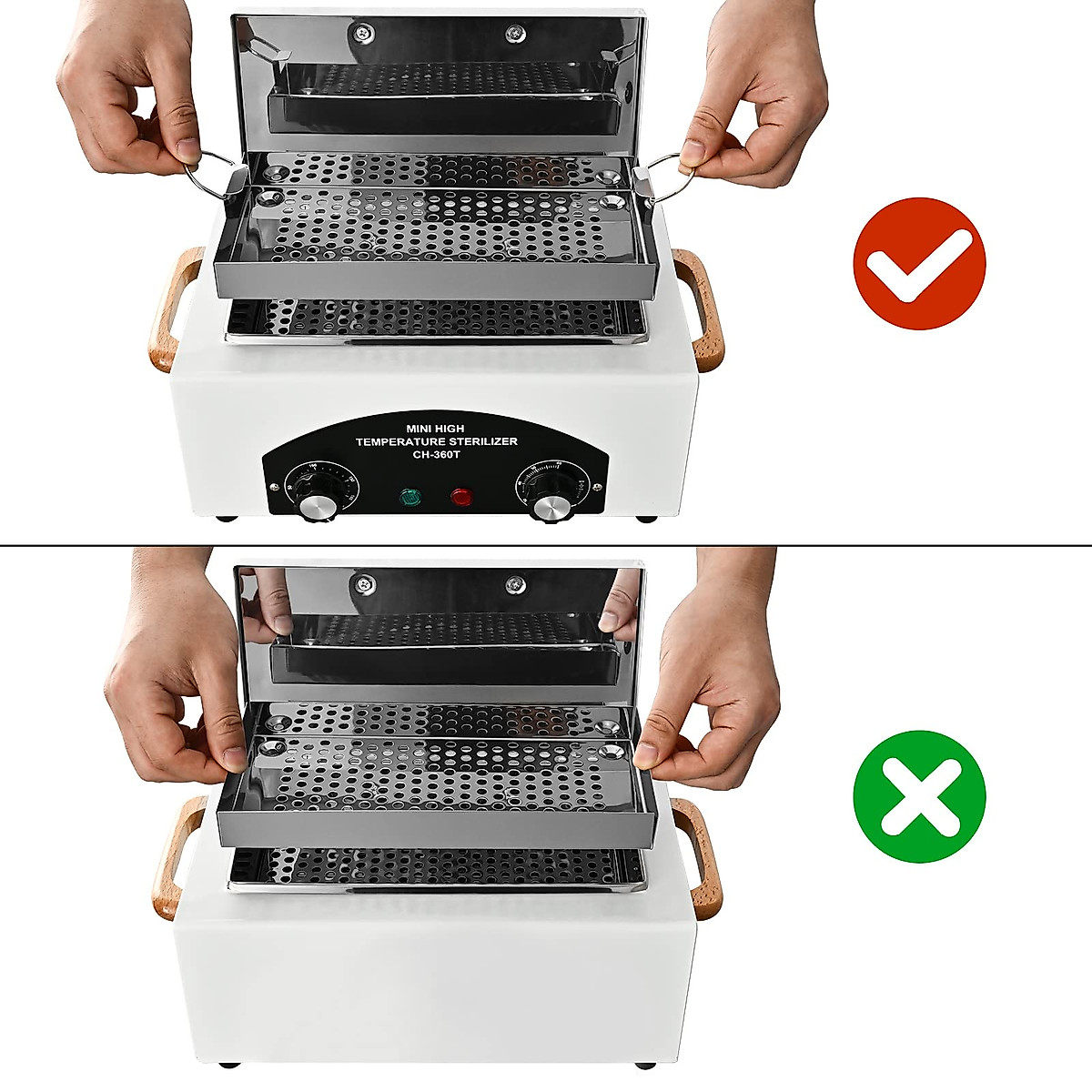 High Temperature Metal Tool Cleaning Box, 110V 300W 1.5L with Timer Manicure Pedicure SPA Salon Barber Equipment for Sundry Beauty Hair Nail Metal Tools with Handle