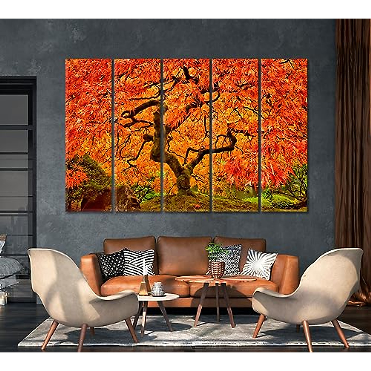 Japanese Maple in Autumn Canvas Print 5 Panels / 36x24 inches