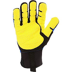 Ironclad unisex adult Work Gloves KONG INSULATED WATERPROOF, Blue/Yellow, Large Pack of 1 US