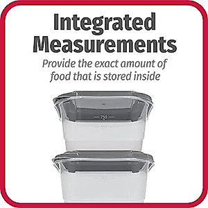 GoodCook EveryWare Set of 17 BPA-Free Plastic Food Storage Containers with Lids (34 Pieces Total), Clear/Grey