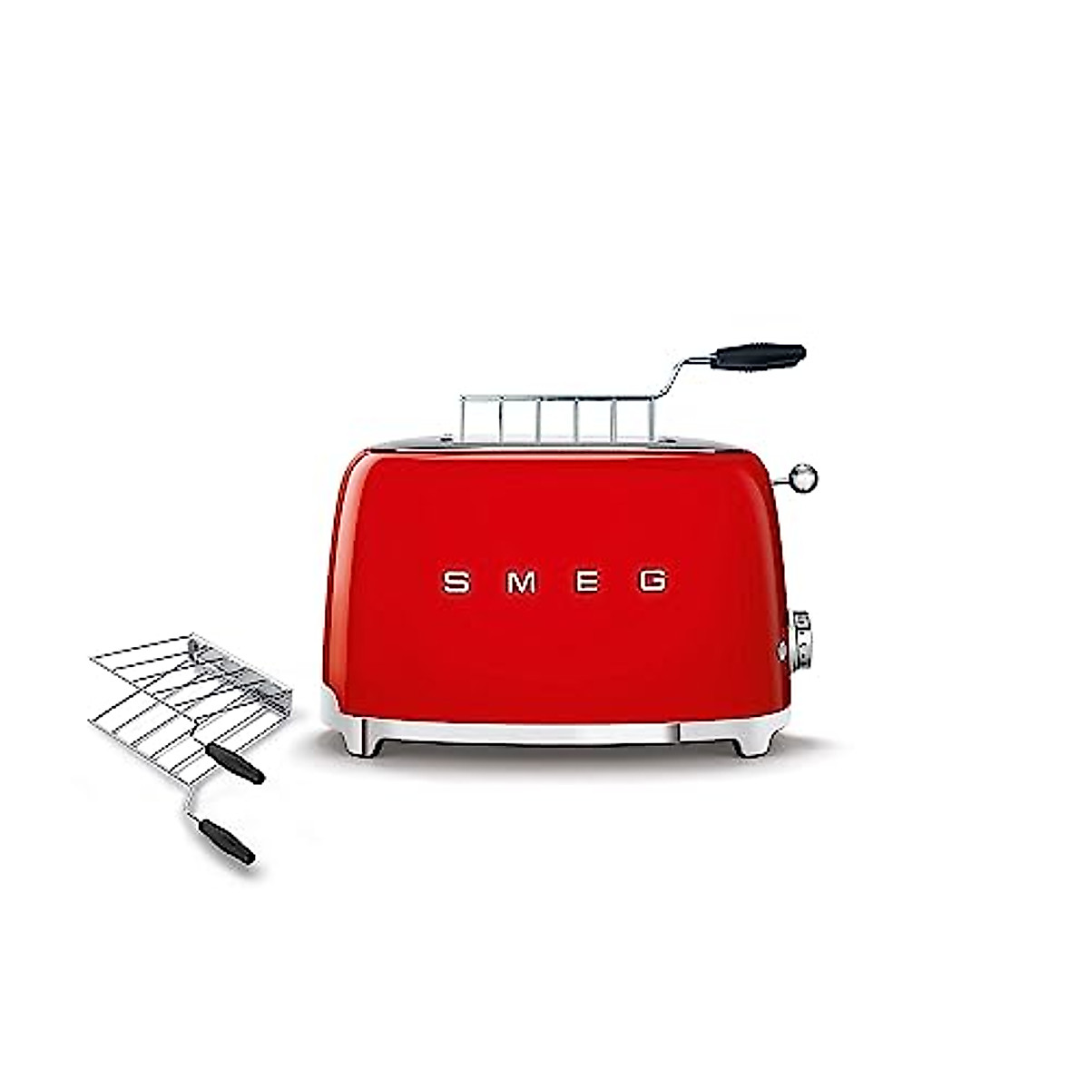 SMEG 2 Slice Toaster with Sandwich Rack Combo, Red