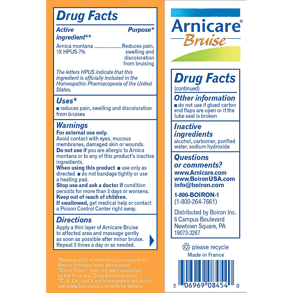 Boiron Arnicare Bruise Gel for Relief of Bruise Pain, Muscle Swelling, Soreness, and Discoloration - Non-greasy and Fragrance-Free - 1.5 Ounce (Pack of 2)