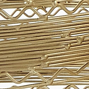 Deco 79 Metal Decorative and Functional Storage Basket Open Frame Wire Basket Organizer with Zig Zag Patterns, Set of 2 Basket for Storage 17", 15"H, Gold