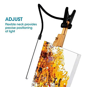 OttLite Easel Clip-On LED Easel Lamp with ClearSun LED Technology - Sturdy Clip Light with On/Off Switch Cord - Adjustable & Flexible Neck for Precise Lighting, Piano, Computer Desks, Shelves & Tables